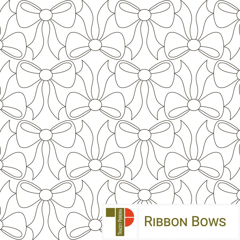 RIBBON BOWS - Digital Pantograph for Computerised Longarm Quilting - Etsy