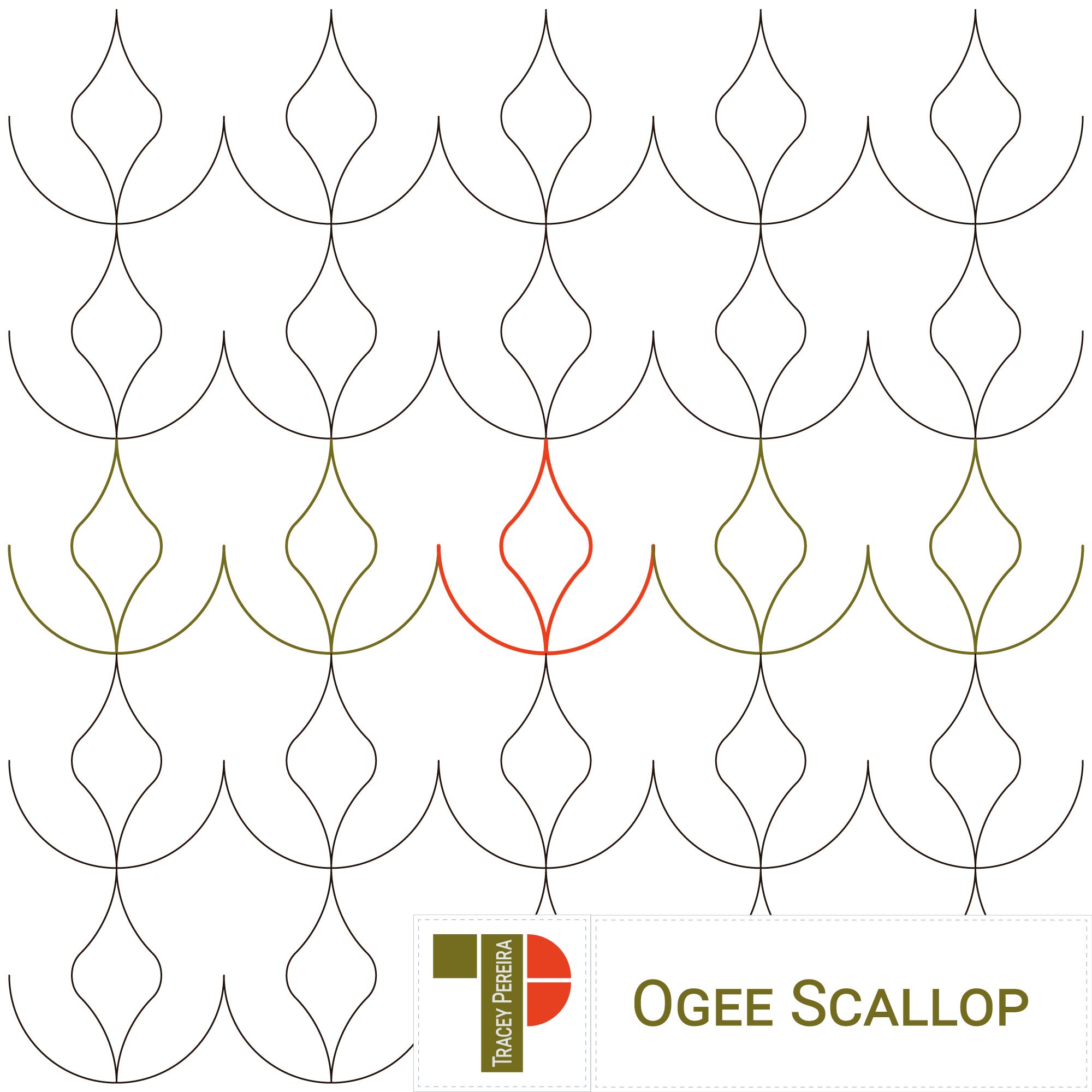 OGEE SCALLOP - Digital Longarm Edge to Edge Pantograph Pattern for ...