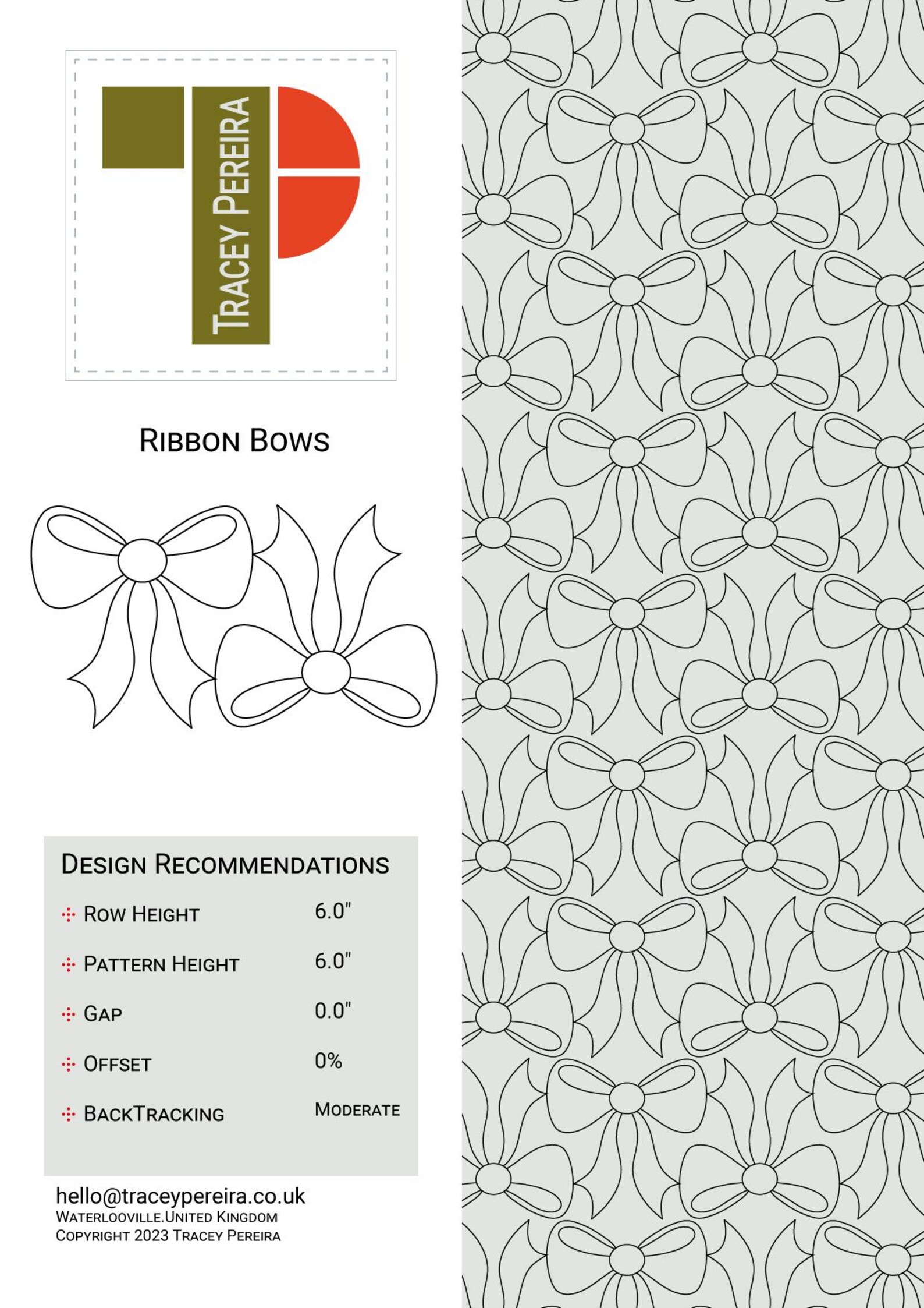 RIBBON BOWS - Digital Pantograph for Computerised Longarm Quilting - Etsy