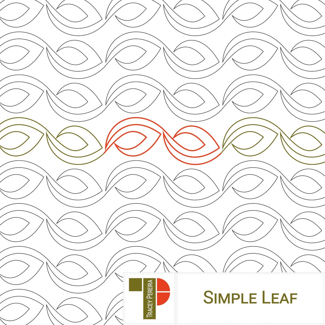 SIMPLE LEAF - Digital Longarm Pantograph Pattern for Computerised ...