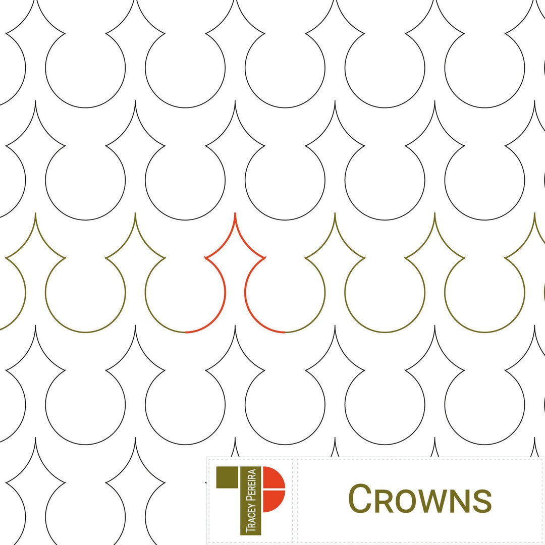 CROWNS - Digital Longarm Edge to Edge Pantograph Pattern for ...