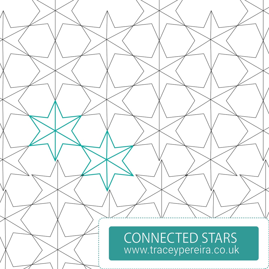 Connected Stars Quilting Pantograph: Geometric Edge to Edge (digital ...