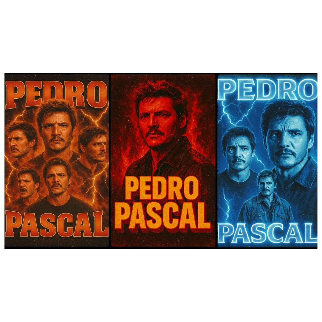 Pedro Pascal Wall Art Bundle – Retro Bootleg Fan Art Prints (3 Designs ...