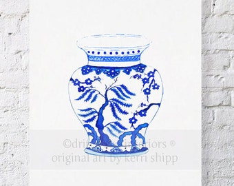 Ming Vase in Indigo Blue NEW Print - Etsy