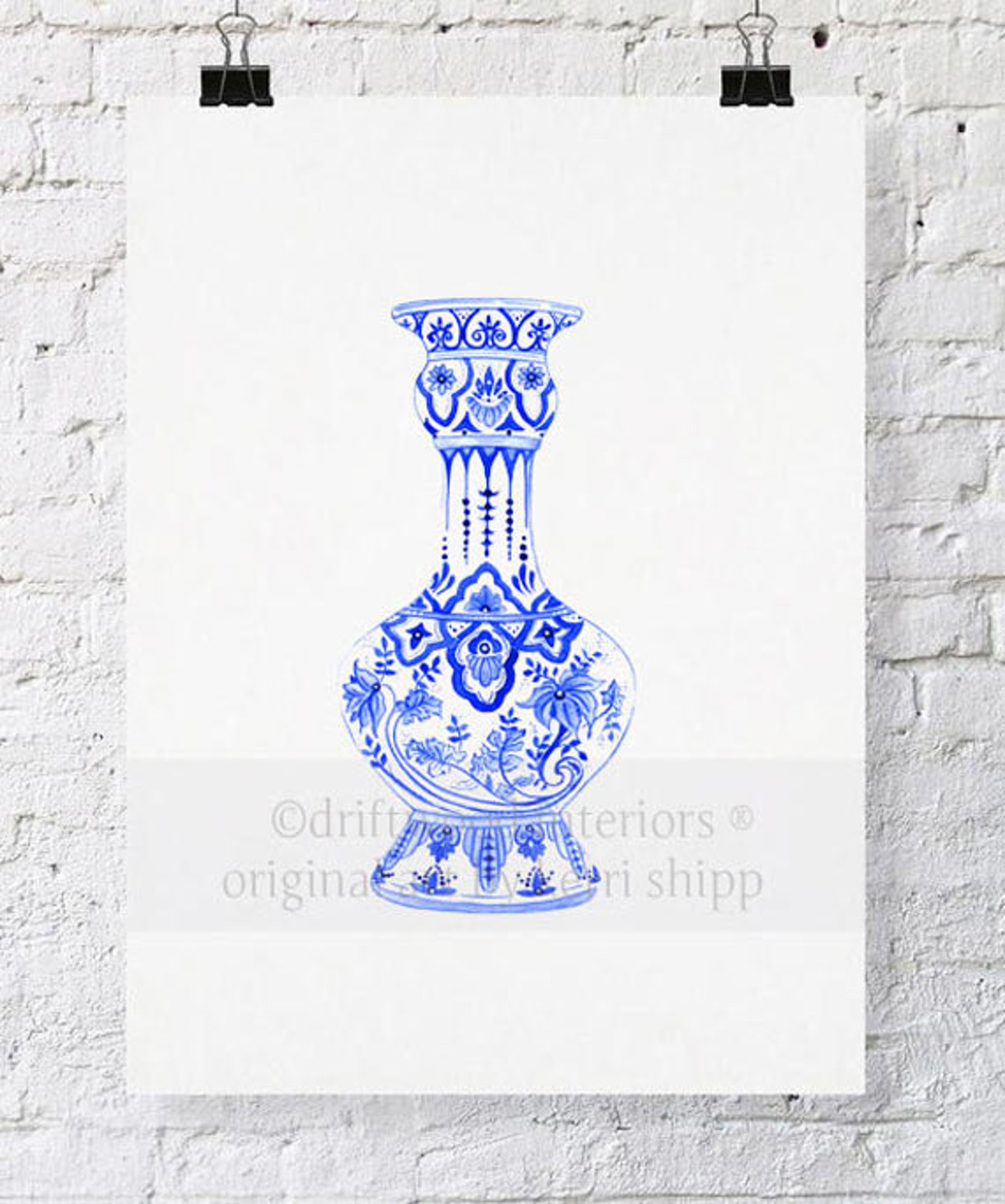 Ming Vase in Indigo Blue NEW Print - Etsy