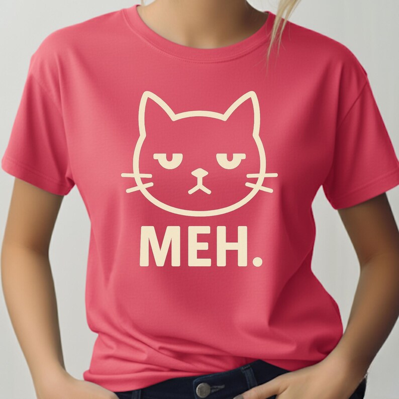 Cat MEH T-shirt: Funny Unisex Garment-dyed Tee - Etsy
