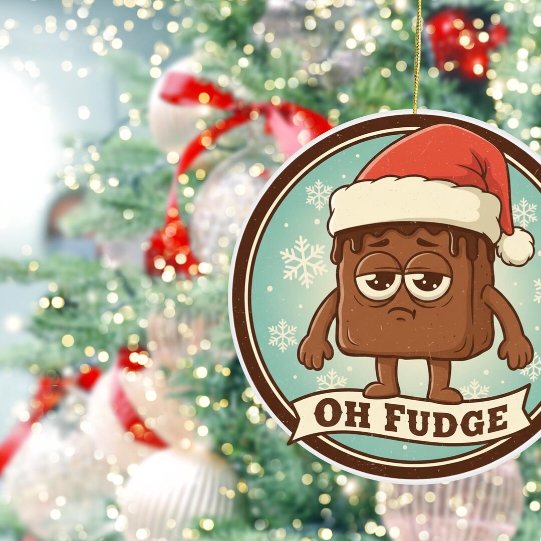 Oh Fudge Christmas Ornament Ceramic Decoration | Holiday Tree Decor - Etsy