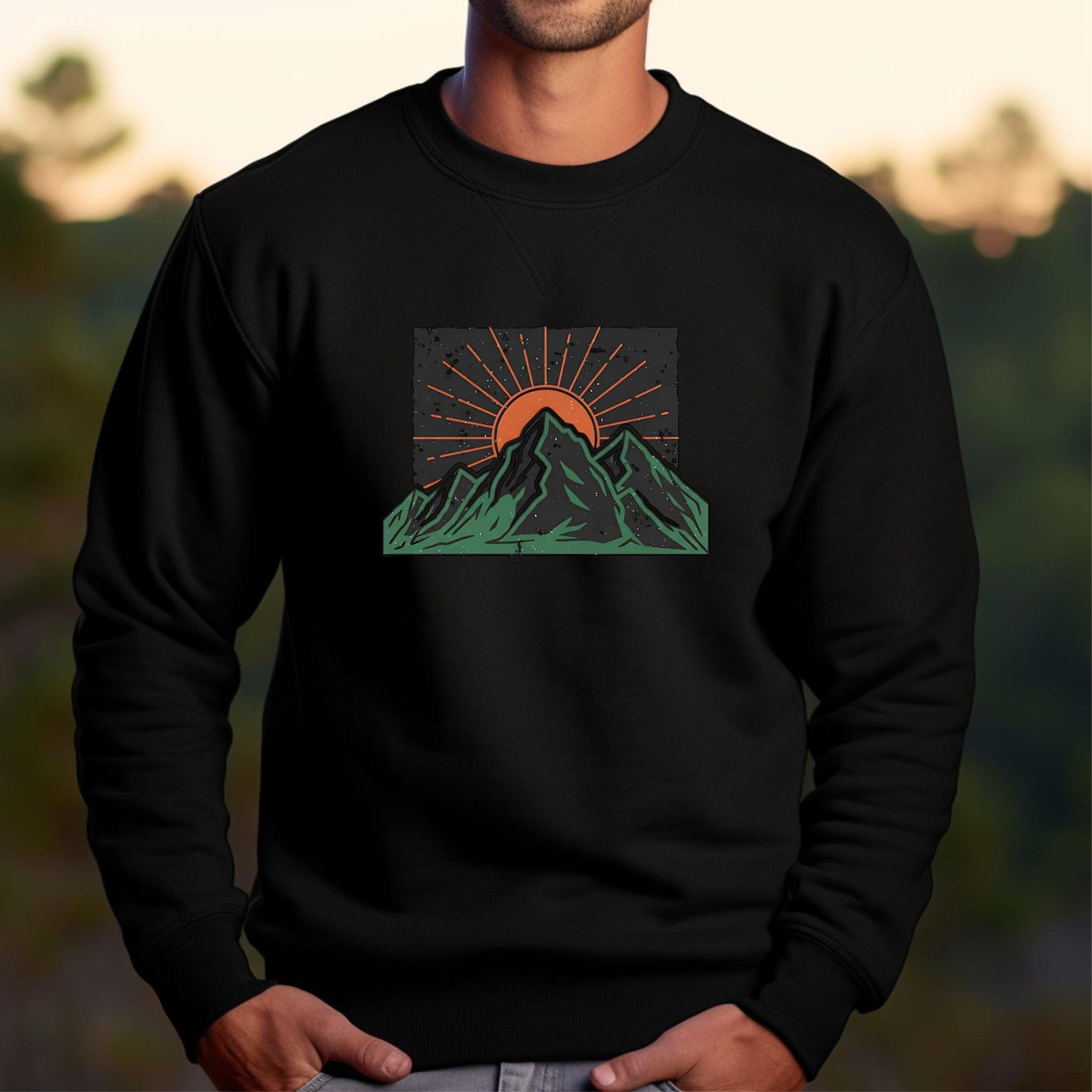 Mountain Sunrise Sweatshirt, Cozy Crewneck, Unisex Gift, Outdoor ...