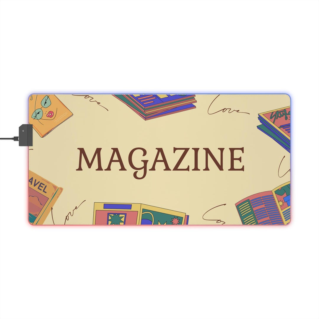 Magazine Collage LED Gaming Mouse Pad | Retro Magazines, Pastel ...