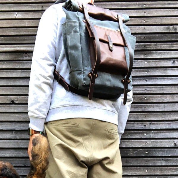 Waxed Canvas Backpack - Buy Online - Etsy