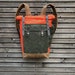 Orange Waxed Canvas Leather Backpack Medium Size / Commuter - Etsy