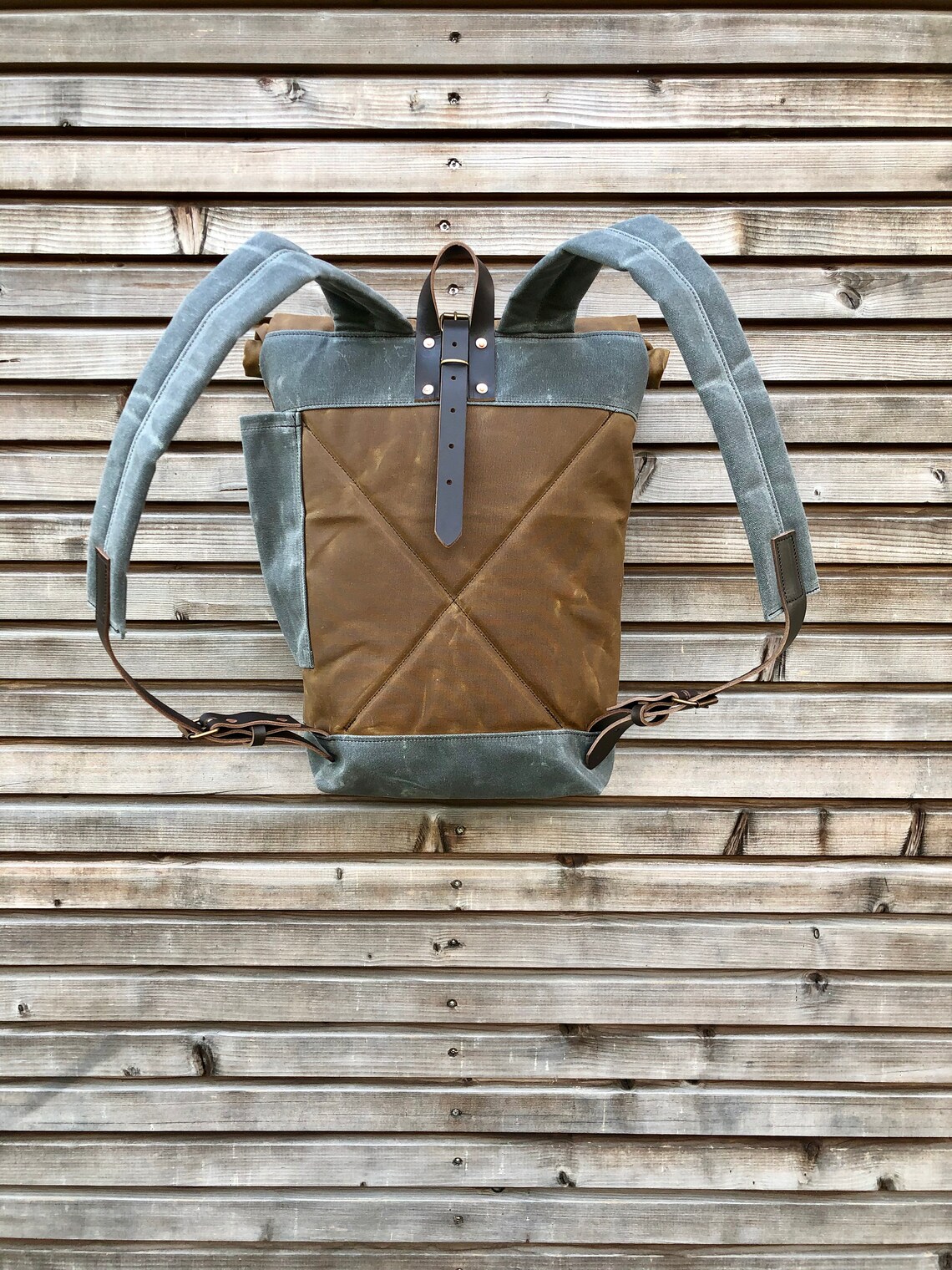 Waterproof Waxed Canvas Backpack: Medium Rucksack With Laptop ...