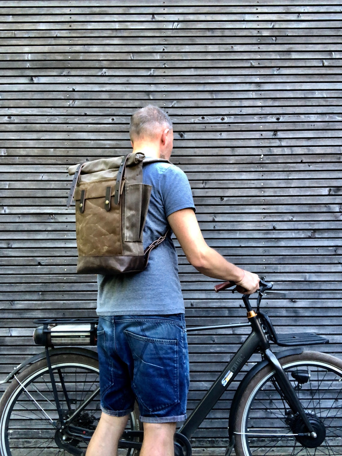 Cycle Backpack Waxed Canvas Leather in Medium Size / Hipster - Etsy