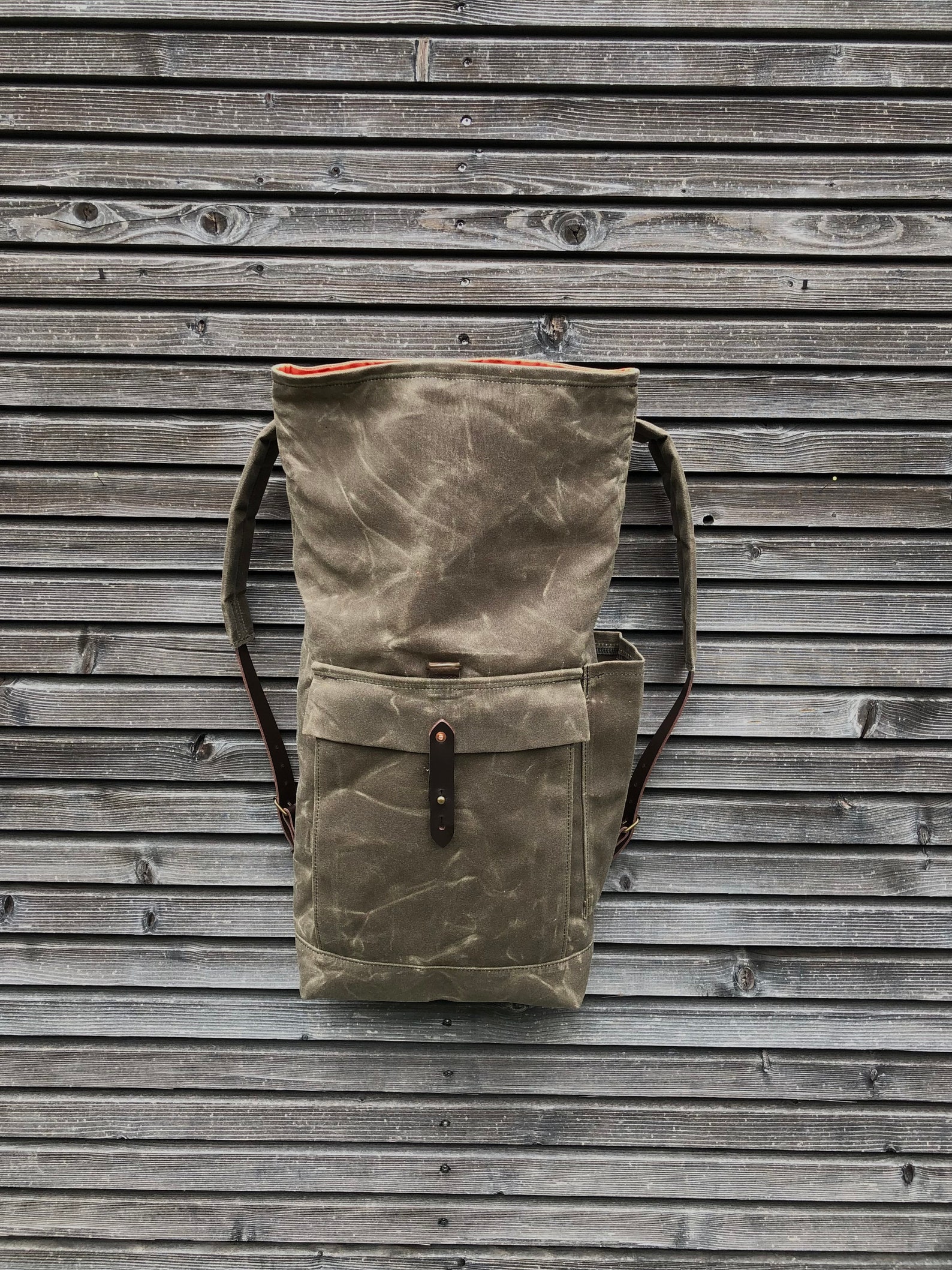 School Backpack in Waxed Canvas / Waterproof Backpack With - Etsy