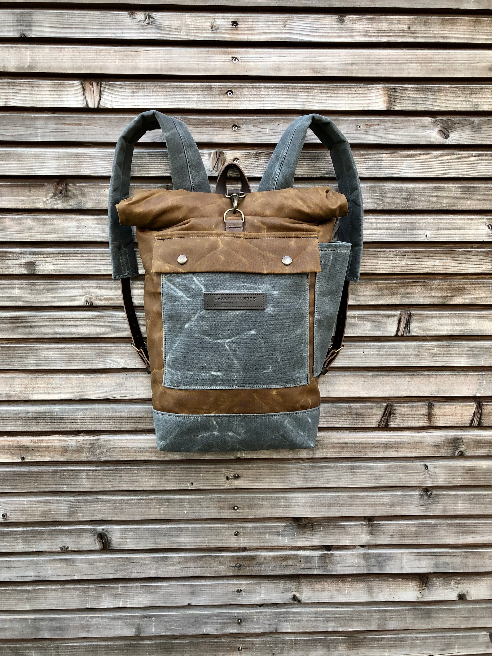 Waterproof Waxed Canvas Backpack: Medium Rucksack With Laptop ...