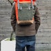 Orange Waxed Canvas Leather Backpack Medium Size / Commuter - Etsy