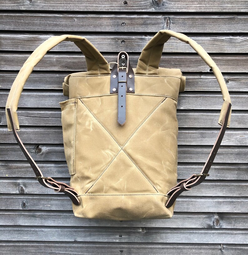 Waxed Canvas Backpack / Medium Size Backpack / Waterproof - Etsy
