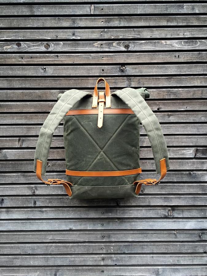Waxed canvas rucksack toll top backpack with waxed canvas | Etsy