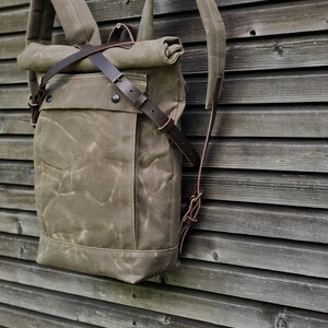 Field Tan Backpack Medium Size Rucksack in Waxed Canvas, With Volume ...