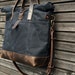 Waxed Canvas Roll Top Tote Bag / Office Bag With Luggage Handle ...