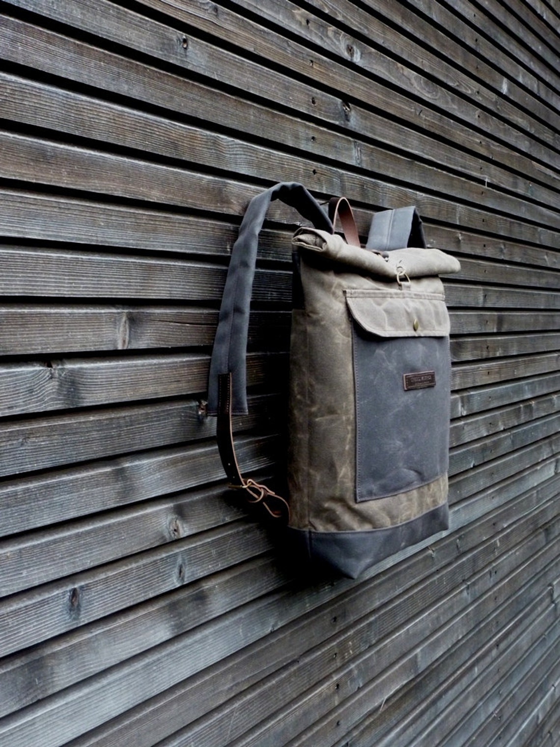 Waxed Canvas Rucksack / Waterproof Backpack With Roll up Top - Etsy