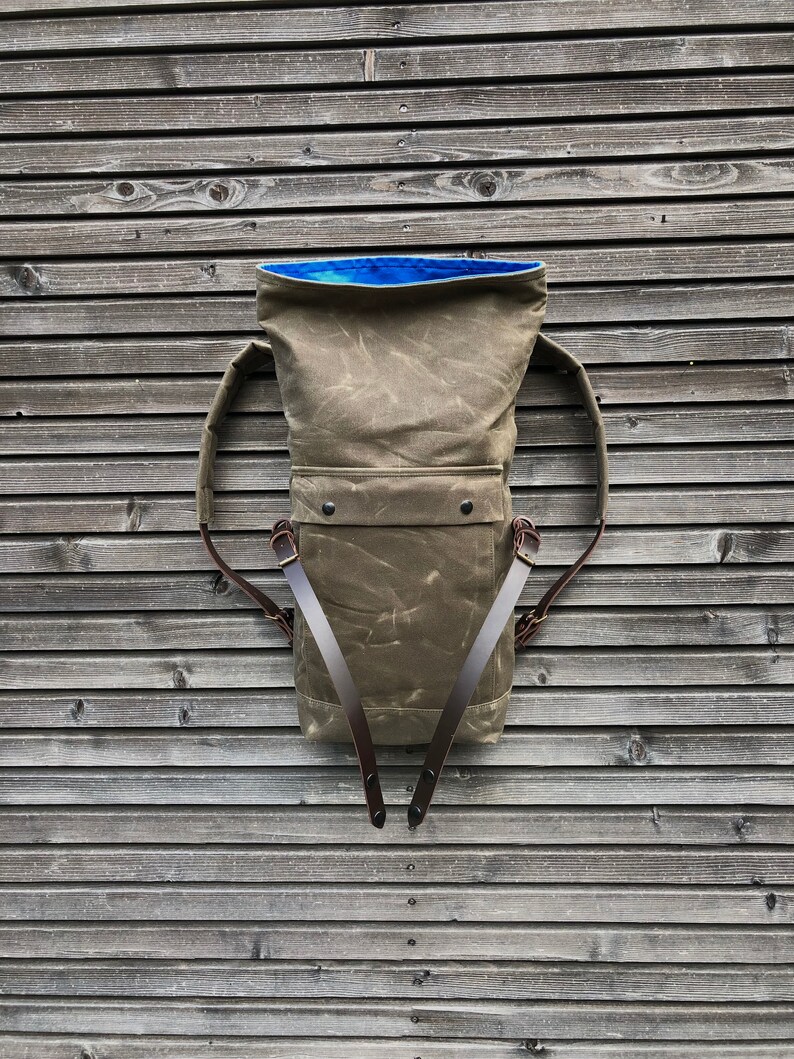 Field Tan Backpack Medium Size Rucksack in Waxed Canvas With | Etsy