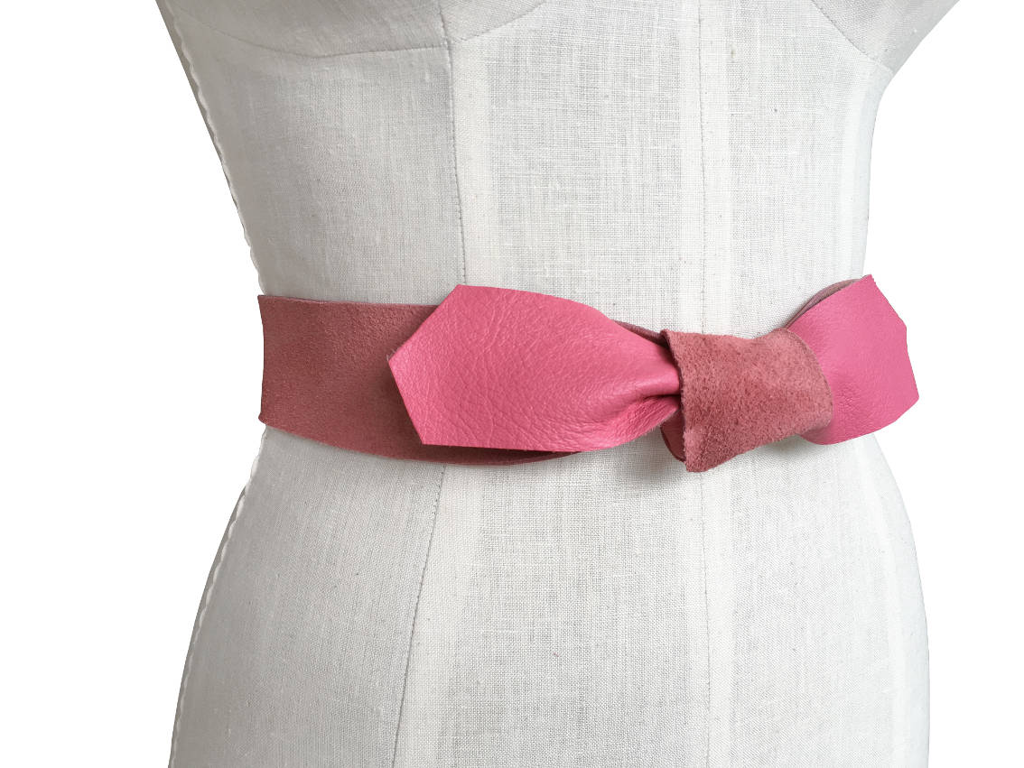 Pink Bow Belt Preppy Belt Party Belt Basic Leather Belt Leather Tie ...