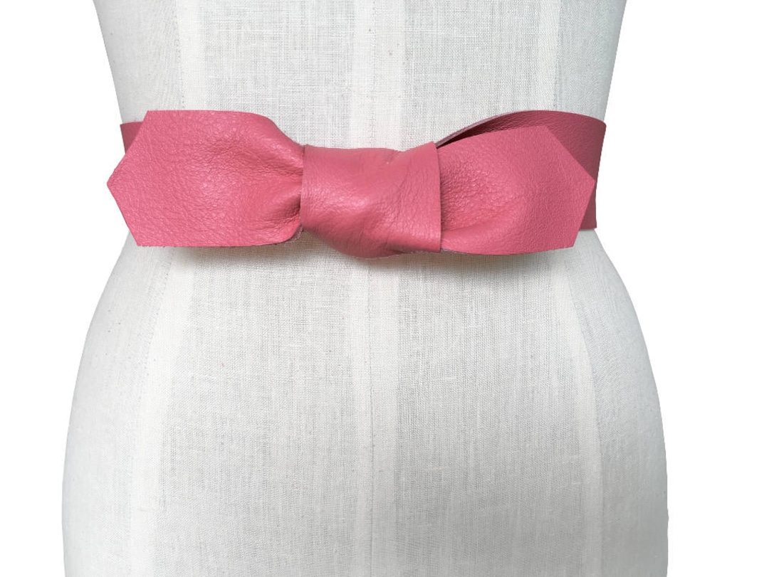 Pink Bow Belt Preppy Belt Party Belt Basic Leather Belt Leather Tie ...