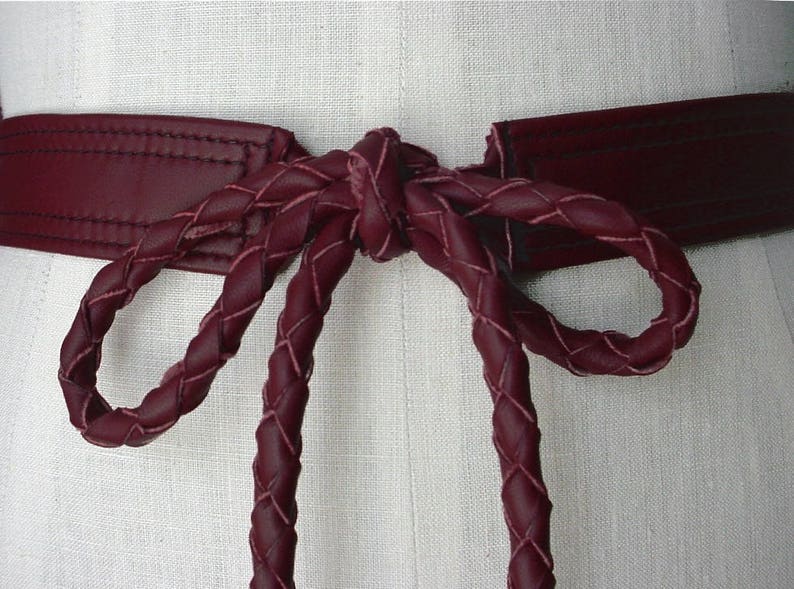 Braided Obi Belt, Braided Leather Belt, Leather Tie Belt, Tassel Belt ...