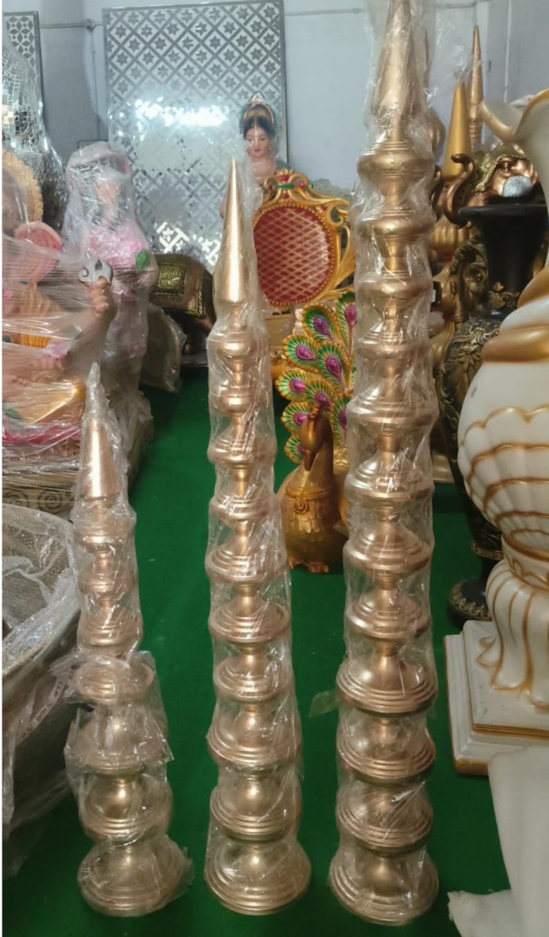 Brass Finish Kalash Minar Set: Indian Wedding Mandap Decoration, Set of ...
