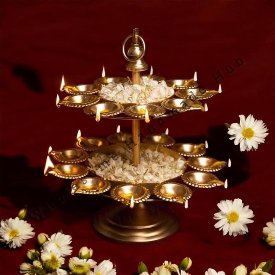 Two-tier Diya Urli Stand: Metallic Diwali Wedding Decor (16 X 12”) - Etsy