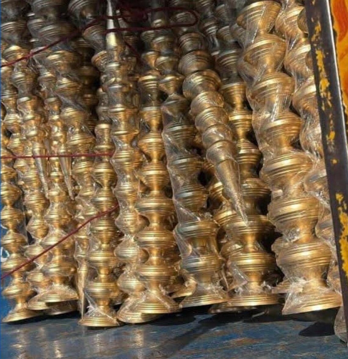 Brass Finish Kalash Minar Set: Indian Wedding Mandap Decoration, Set of ...