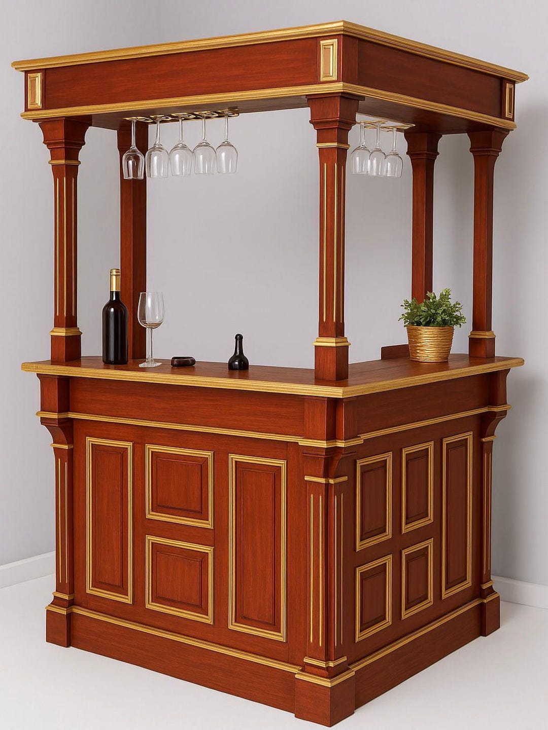 Handcrafted Solid Wood Bar Counter: Country Style Home Bar Furniture - Etsy