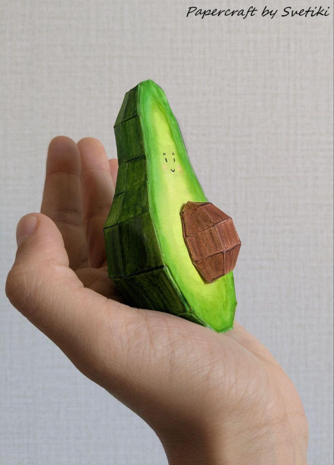 Papercraft Avocado, Paper Low Poly 3d Model, Creativity Kit, Creative ...