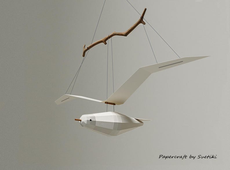 Papercraft Seagull, Papercraft Bird, 3D Puzzle Paper Low Poly Model ...