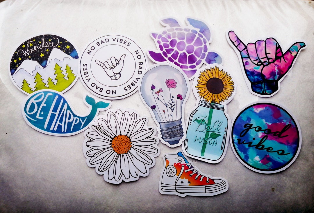 Stickers Hippy and Good Vibes Theme a Set of 10 Free Shipping - Etsy