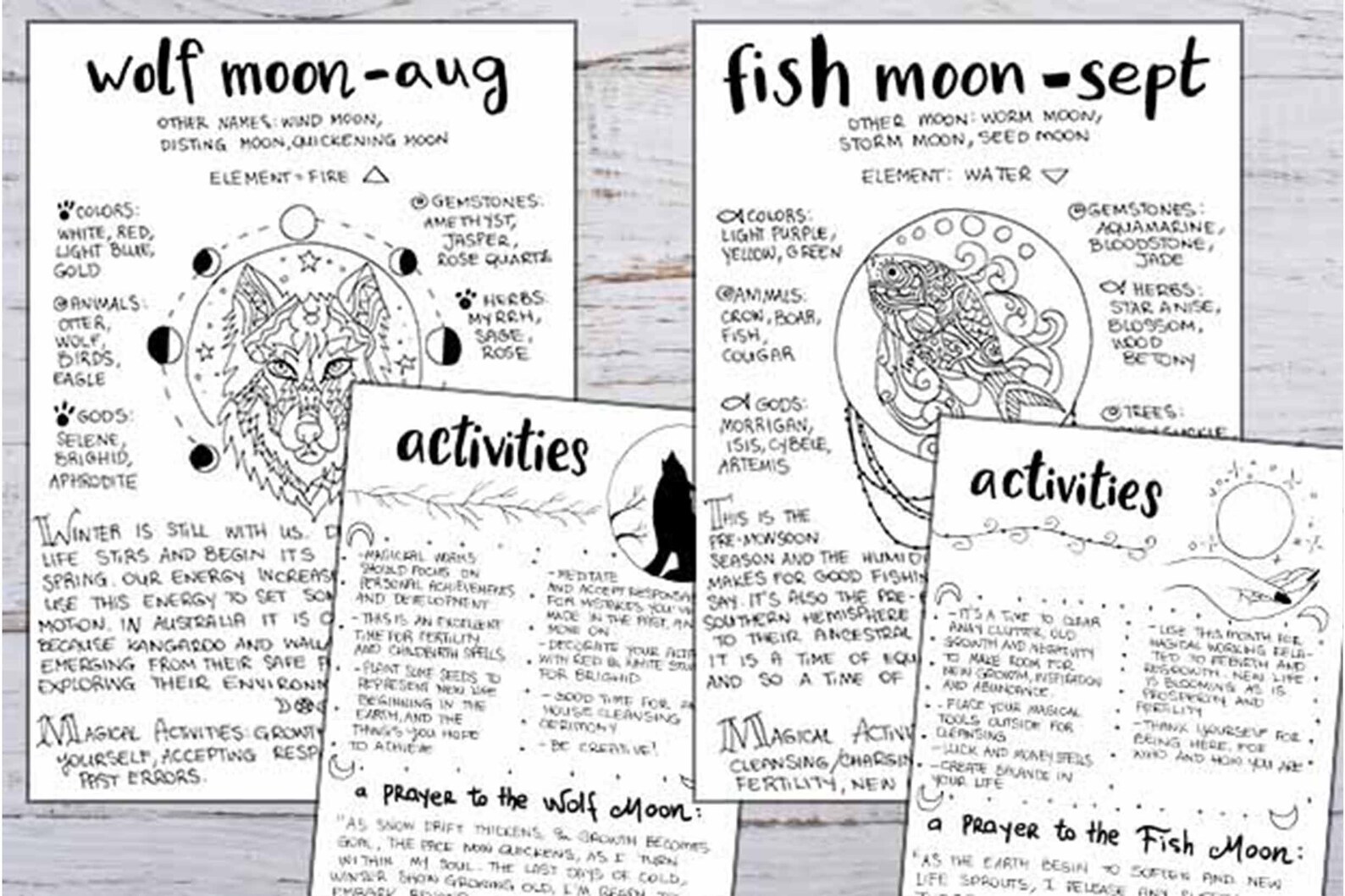 Book of Shadows for Southern Hemisphere: 12 Full Moons, Esbat ...