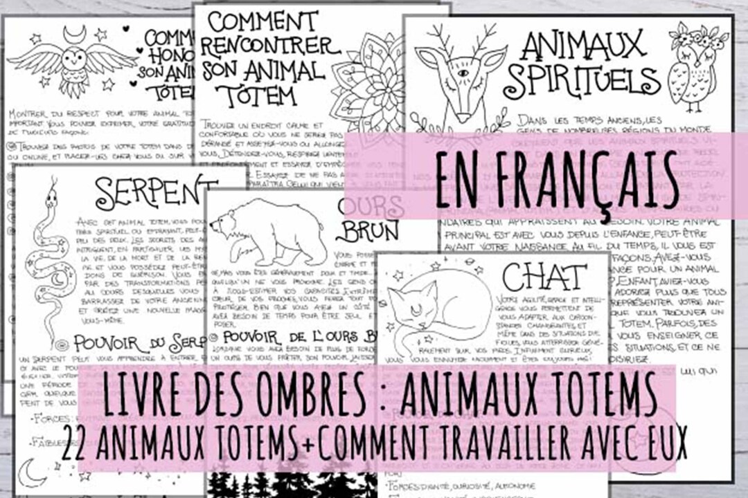 French Totem Animals Book of Shadows Guide (printable PDF) - Etsy
