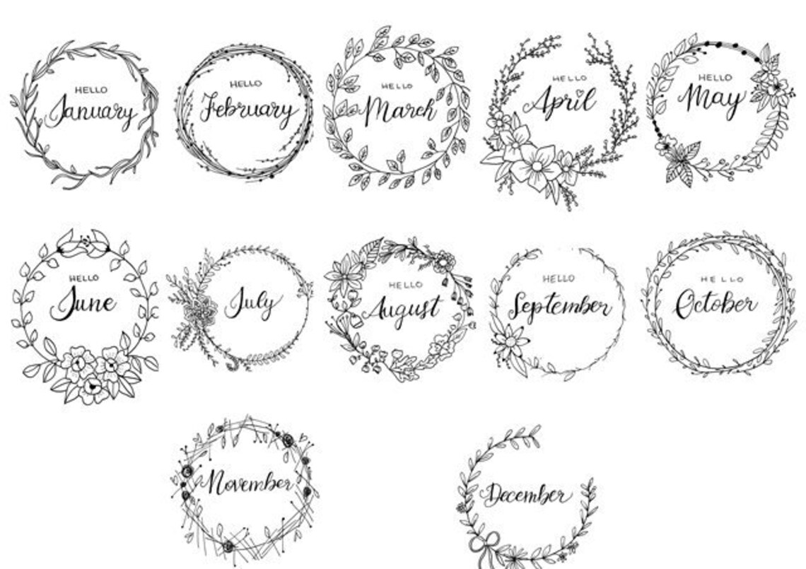 12 Months Cover Journal Pack Printable for Your Bullet - Etsy