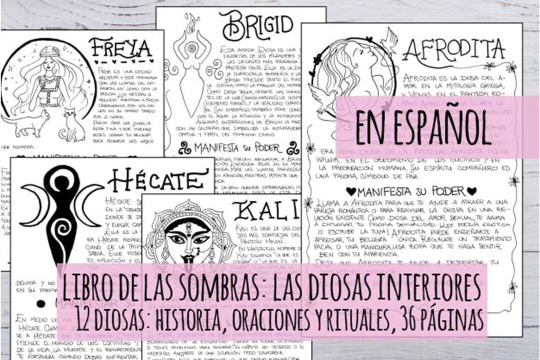Spanish Book of Shadows: Ancient Goddess Rituals & Spells (36 Printable ...