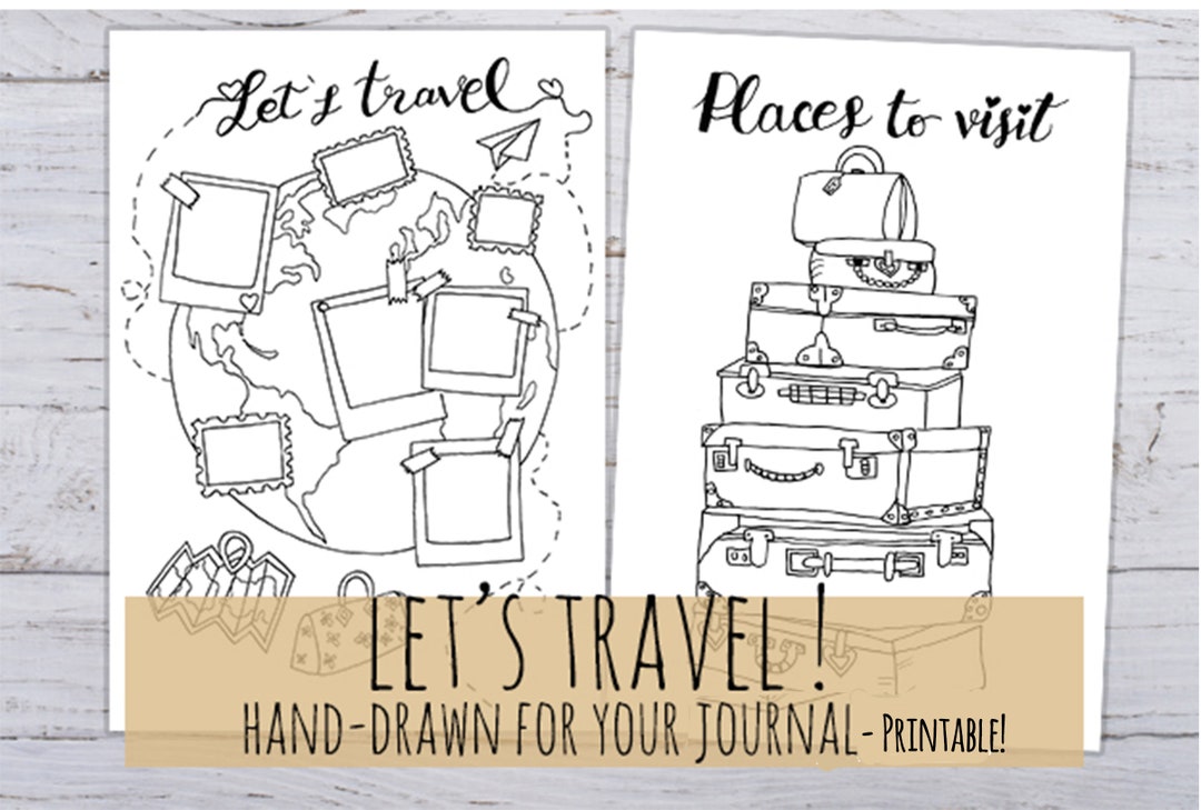 Travel Journal List, Places to Visit, Planner View for Your Journal, 3 ...