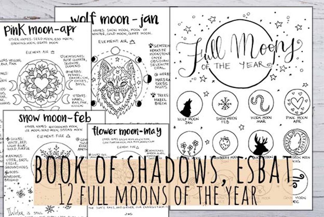Book of Shadows – Northern Hemisphere Edition - 12 Full Moons | Esbat ...