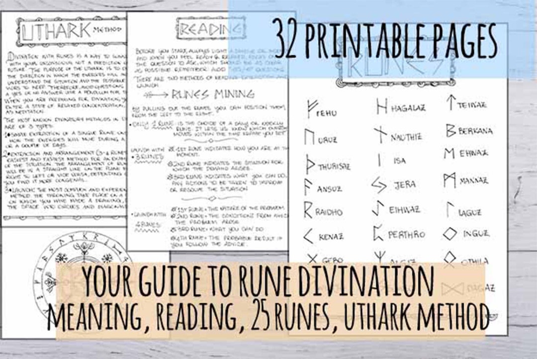Book of Shadows: Your Guide to Rune Divination 25 Runes With - Etsy