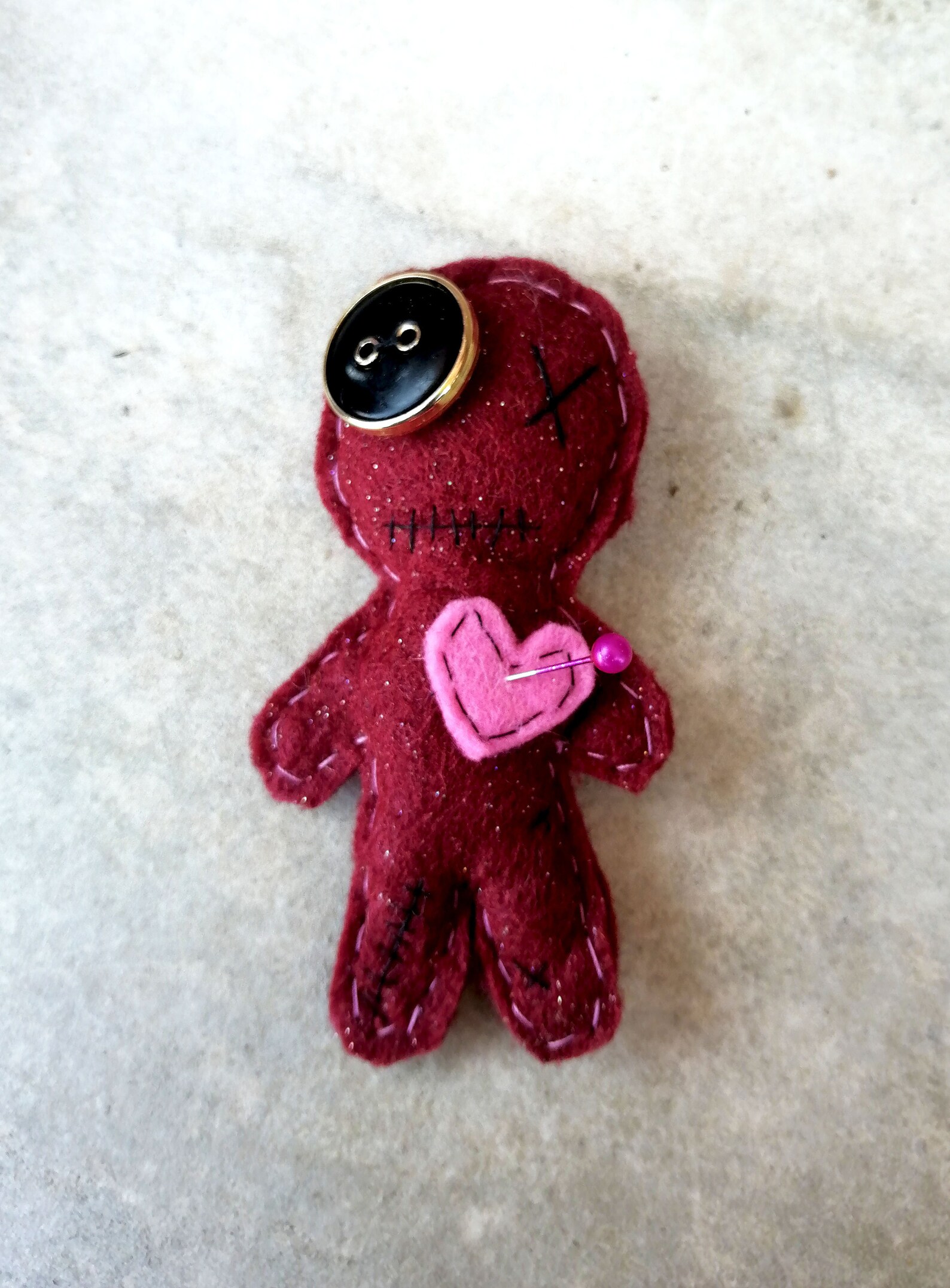 Voodoo Doll in felt-Glitter Red | Etsy