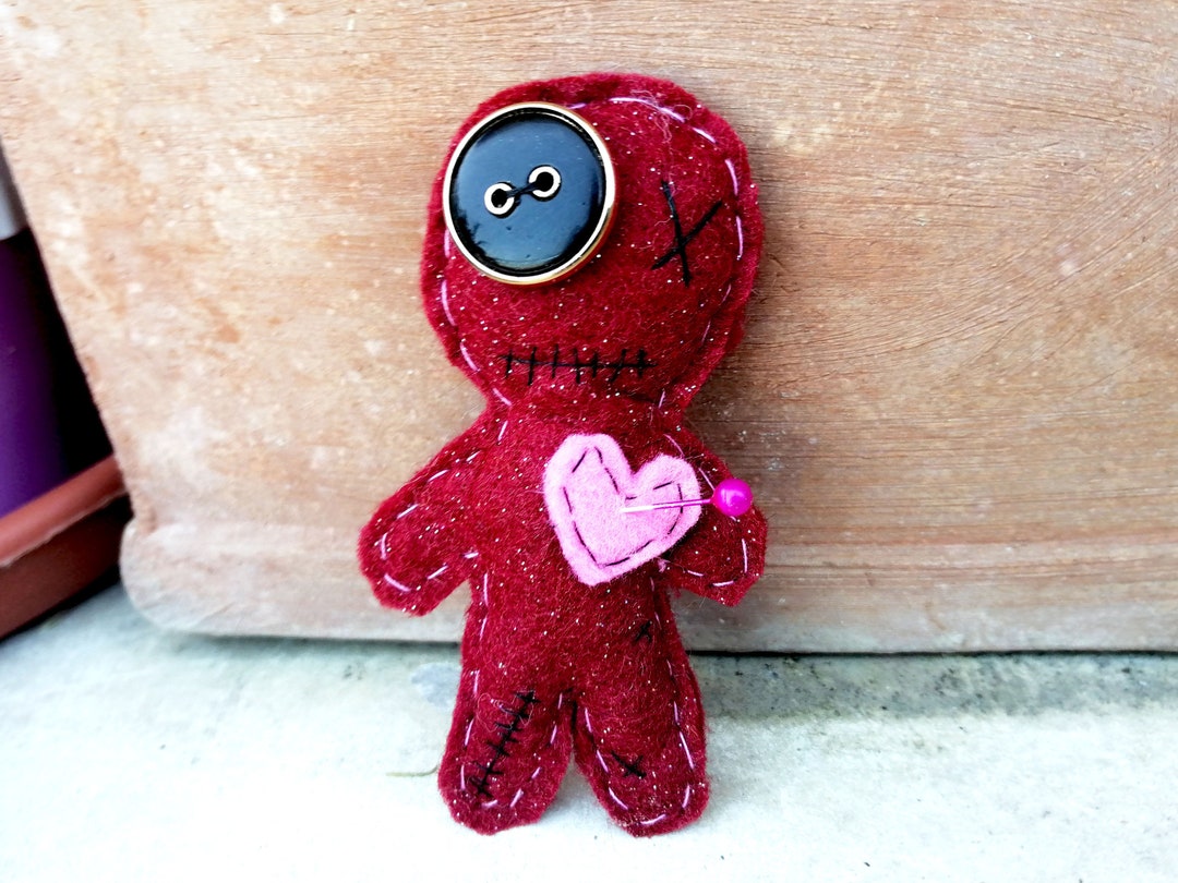 Voodoo Doll in Felt-glitter Red - Etsy