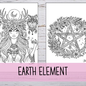 Coloring Book of Shadows: 4 Elements. 20 Printable Pages Entirely Hand ...