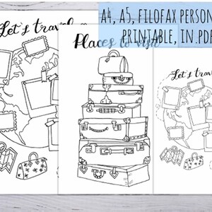 Travel Journal List, Places to Visit, Planner View for Your Journal, 3 ...