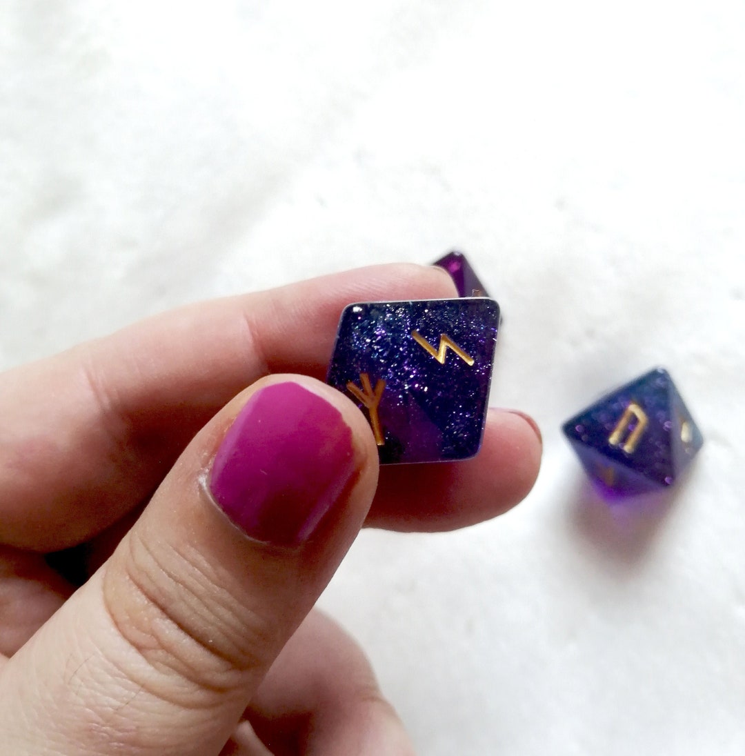 Glitter Rune Dice a Set of 3 Divination Dice Futhark - Etsy