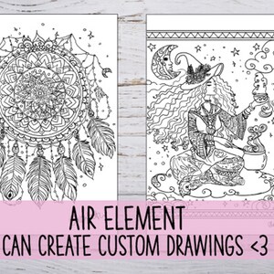 Coloring Book of Shadows: 4 Elements. 20 Printable Pages Entirely Hand ...