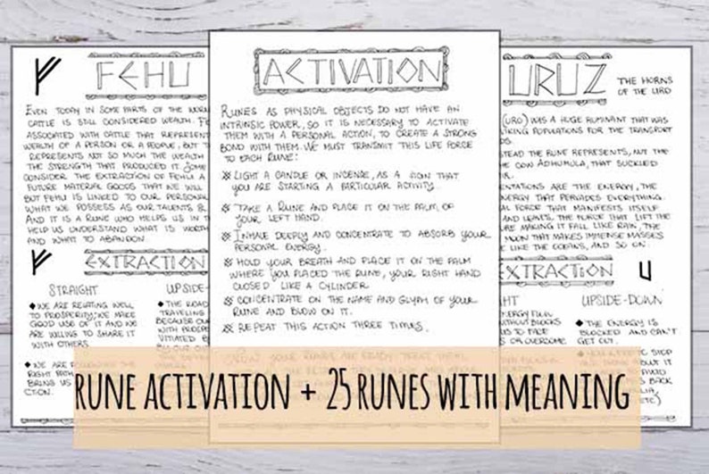 Book of Shadows: Your Guide to Rune Divination 25 Runes With - Etsy